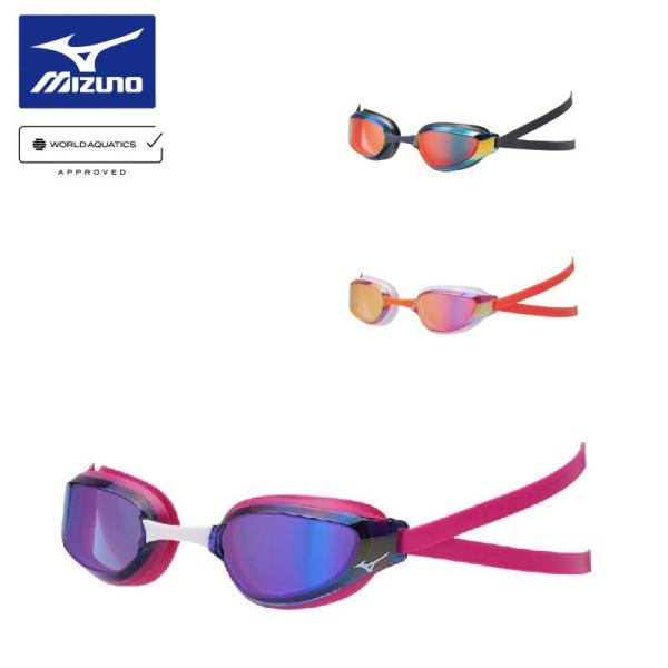 GX・SONIC EYE G型 クッションカーブレンズ（レーシングタイプ）■WORLD AQUATICS（国際水泳連盟）承認済み■ミラーレンズ、くもり止め加工、UVカットカラー15（ネイビー×パープルミラー）31（グリーン×シャドーミラー）...