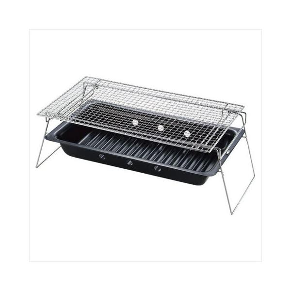 ●お花見、行楽に最適なコンパクトサイズ●網は着脱式で炭の継ぎ足しが簡単●薄型収納で軽くて持ち運びに便利●串を載せて串焼きにも使える。<br>●組み立てサイズ（約）：幅４３０ｘ奥行２５０ｘ高さ１７０ｍｍ<br>●収納サ...