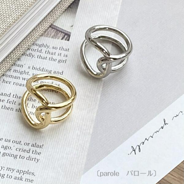 〔parole　パロール〕 リング 大ぶり 幅広 シルバー  ゴールド   シンプル　重ね付け　カジュアル レディース アクセサリー