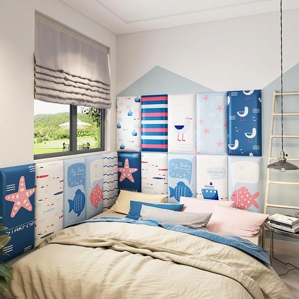 耐衝撃性：この壁保護パッドは3cmの高密度で高弾性のスポンジで満たされており、効果的な衝撃吸収を提供し、偶発的な衝突や傷から子供を守り、壁を清潔で美しく保ちます。壁パネルのサイズは20×50cmと30×60cmからお選びいただけます。ニーズ...