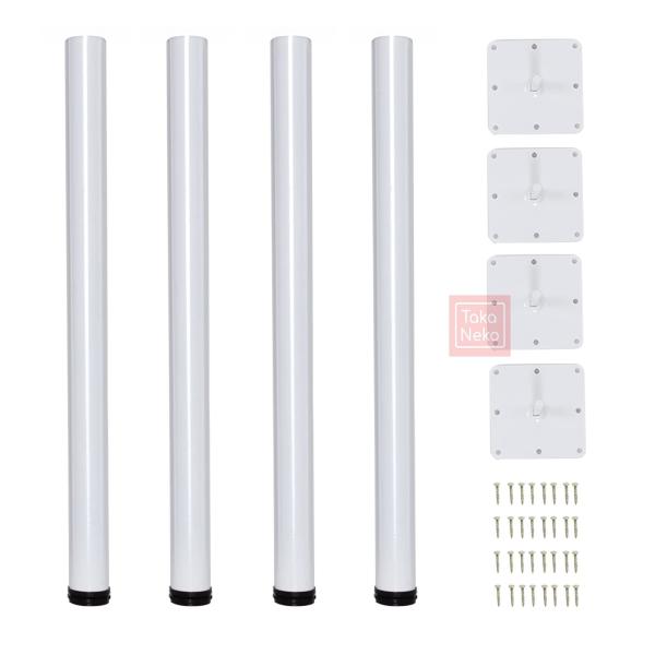 商品の説明                                                     カラー：白い  脚の高さは70.5cm-72cmのハイタイプ スチール製のフレームでしっかりと天板を支えます 付属のネジはテ...