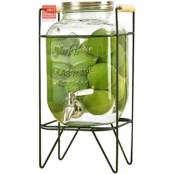 ?高品質素材：:ドリンクサーバーは高ホウケイ酸ガラス、清潔で透明、高温、酸およびアルカリに耐性があり、無鉛で無毒で、口が広いデザインで、清掃が簡単で、?蛇口デザイン：ドリンクサーバーは304ステンレス鋼蛇口デザイン 便利で迅速に使用。優れた...