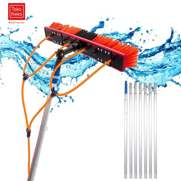 ?【調節可能なブラシヘッド】ブラシの長さは35cm/55cmで、ブラシヘッドは回転可能で、付属のダブルゴースネックを使って簡単に角度を調節できます。地上から様々な角度の表面を清掃でき、はしごは必要ありません。安全に使用できます。?【3-15...