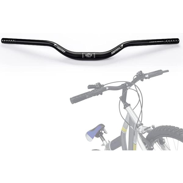 ? 高品質: 自転車ハンドル 高強度アルミニウム合金製。堅牢な構造、精密な CNC 設計。ダブルバテッド、硬質アルマイト加工、CNC 精密曲げ加工? 防振：優れた防振と高強度。軽量で繊細なデザインにより、凹凸のない快適な乗り心地を実現? エ...