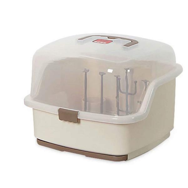 哺乳瓶ラック は食品グレードPP素材を採用して、無毒無味、安全安心。頑丈な作りで、耐久性に優れる。ハンドル付きのデザインで、外出して携帯するのに便利です。透明な蓋付きで、洗浄された哺乳瓶、食器を埃や虫の付着からしっかり守り。いつでも衛生的ご...