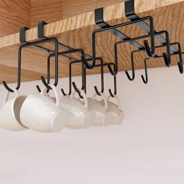 【多機能カップホルダー】吊り下げグラスホルダーのサイズは幅27.5cm*奥8.5cm*高さ7.5cmです。小さな部屋でも完璧な吊り下げラック、どこにでも適し、自由に吊り下げて様々な場合で使えて、狭い空間でのご利用には特に適しています。 整理...