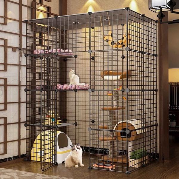 ? フェンス 犬 室内：弊社犬ケージ、金属ステンレスとpp樹脂製、超大型小庭捕獲プレイペンモード切り替え自在、屋内と屋外、別荘バルコニーとパティオに使用することが可能です。? DIYペットベビーサークル：金属ワイヤーグリッド付きペットケージ...
