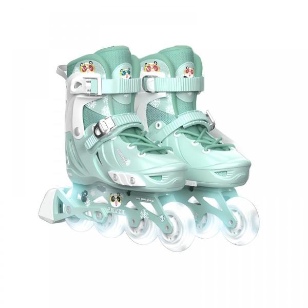 【調節可能】プッシュボタンで簡単に調整できるデザインで、ローラースケートは足の長さに合わせて3サイズに調整できます。 3つのサイズ（S / M / L）が用意されており、お子様の成長する足に最適です。 Pugrweiインラインスケートはあな...