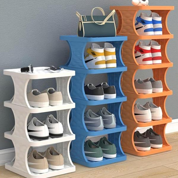 【モダンなシューズラック】：この靴のキャビネットは、耐水性と耐摩耗性の頑丈な腹筋とPPプラスチックパネルで作られており【大容量】：当社の下駄箱は、3階から5階まで、ほとんどの靴のサイズに合うことができます。【多機能的な】：靴棚の高さを調整ま...