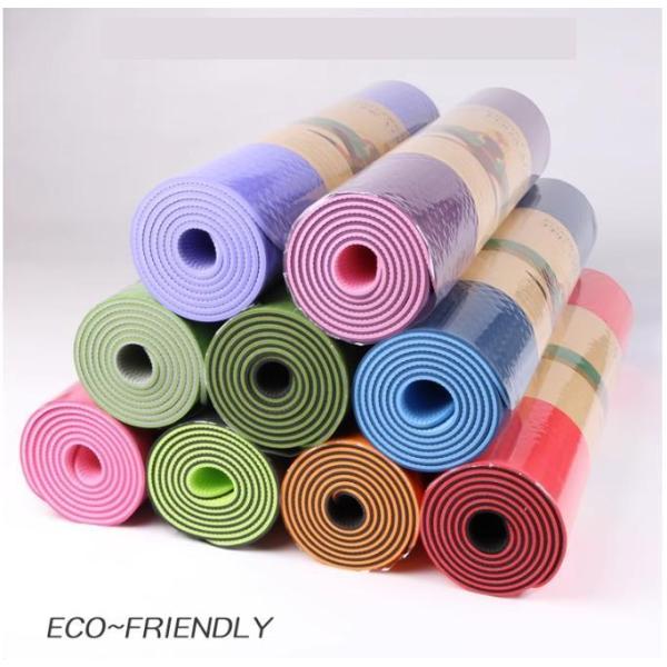 ヨガマット 8mm 高級 TPE 素材 無臭 滑りにくい トレーニングマット エクササイズマット ピラティスマット トレーニング ストレッチ TPE ダイエットサイズ:長183*幅61cm