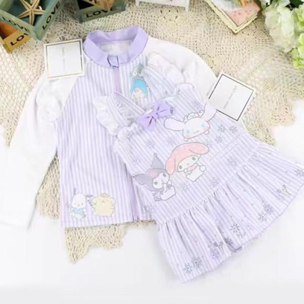 ラッシュガードは1サイズアップお勧めラッシュガードは1サイズアップお勧め■商品説明大人気キャラクター『マイメロ』『クロミ』のワンピースタイプ水着海やプールで使用できる可愛いらしい水着です！■サイズ/寸法上記画像参照耐塩素生地使用 オールラウ...