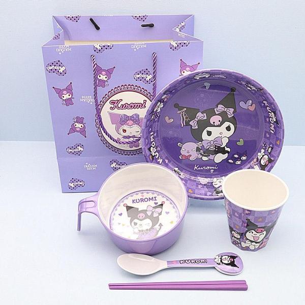 クロミ カトラリーセット 食器セット ５点セット A5メラミン クロミちゃん 箸 カップ スプーン ボウル プレート 食器 人気 アニメ グッズ 可愛い 萌えサイズ:このカトラリーセット・食器セットには、ボウルの直径が5寸（約12.7cm）...