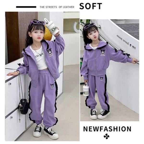 クロミ ちゃん 子供 パーカー 上下セット ジャケット コート 長袖 長ズボン 前開き スポーツズボン 綿 可愛い 子供服 女の子 誕生日 クリスマス  プレゼント メイン素材: 綿写真は光やディスプレイの関係で実物と多少異なる所がございま...