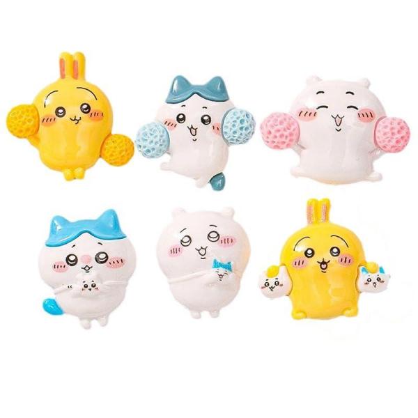 ちいかわ デコパーツ デコ素材 60枚セット 樹脂 レジン DIY 手芸材料 ハチワレ うさぎ 萌えグッズ デコパーツ カボション 手作り 可愛い スマホデコ ネイルデコ 素材：樹脂。軽量で丈夫な素材であり、画像ははっきりしていて、長期間の...