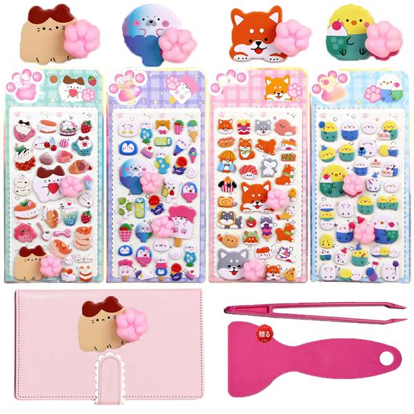 【ぷにぷに触感でストレス解消】 肉球シールは、指で押すと柔らかく弾ける肉球ぷにぷにシールの感触が楽しめます。マシュマロのようなもちもちした触り心地がリラックスを誘い、デスクワークや勉強の合間に最適なおしりぷっくりシールです。【可愛いキャラク...