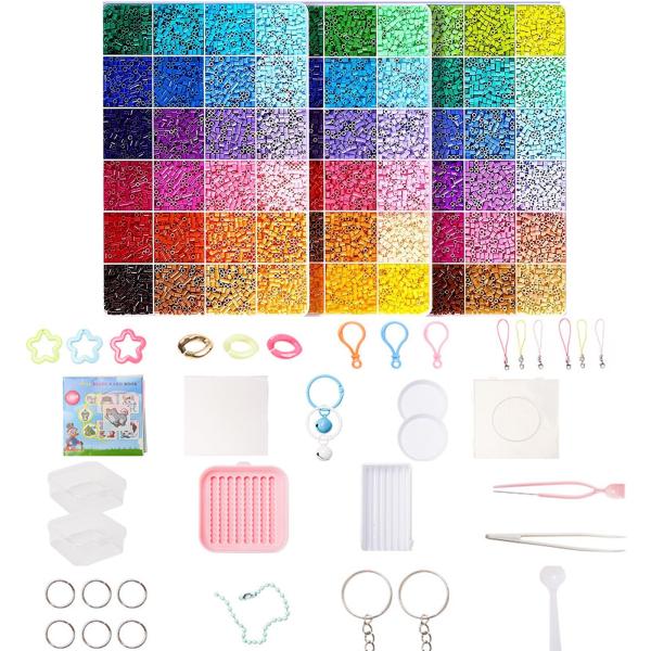 【超大量32800粒】アイロンビーズセット｜特大収納ケース2個付｜アクセサリー材料キット｜2.6mm 72色｜手芸 ハンドメイド 知育玩具 子供 大人 プレゼント【商品内容】このセットには、ビーズ32,800個、スクエアペグボード4枚、アイ...