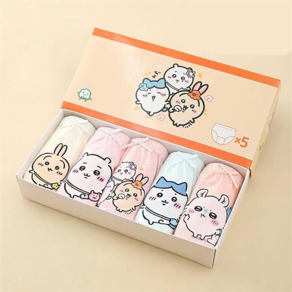 ちいかわ グッズ  女の子 ショーツ 5本セット 女児 キッズ ブリーフ パンツ 下着  綿 通気 ハチワレ うさぎ 子供服 短パン ガールズ ジュニア 柔らかい 小学生素材: 100％オーガニックコットンを使用。柔らかく快適で通気性が良く...