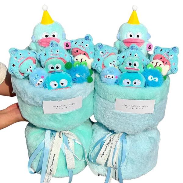 ハンギョドン 花束ぬいぐるみ花束 4個模様 花束 ぬいぐるみ プレゼント 造花 可愛い 枯れない花 誕生日プレゼント 友達 子供 記念日 (B) [並行輸入品]コットンとぬいぐるみ素材を使用した、ふわふわで触り心地の良いアイテムです。長時間...