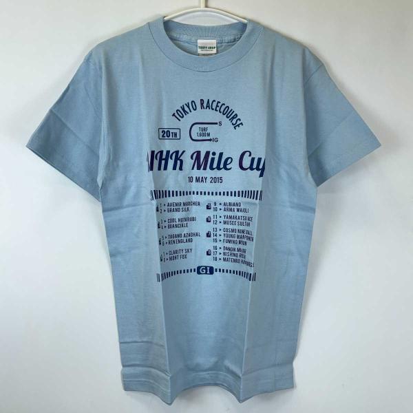 [タイプ] 第20回 NHKマイルカップ Tシャツ 2015 勝ち馬クラリティスカイ[表記サイズ] M[カラー] ブルー[身幅] 約50.5cm[着丈] 約67cm[状態] 未使用品
