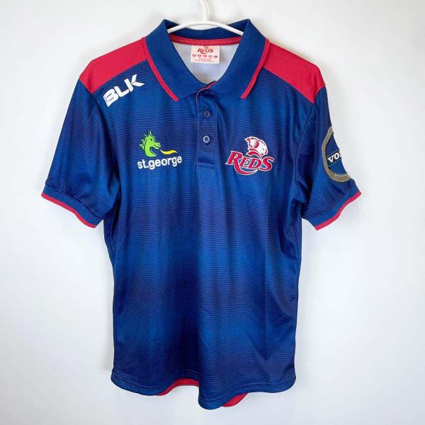 [ブランド] BLK[タイプ] クイーンズランド・レッズ Queensland Reds スーパーラグビー ジャージ プラクティス ポロシャツ[表記サイズ] M[対象] メンズ[身幅] 約52cm[着丈] 約69cm[状態] 多少の使用感は...