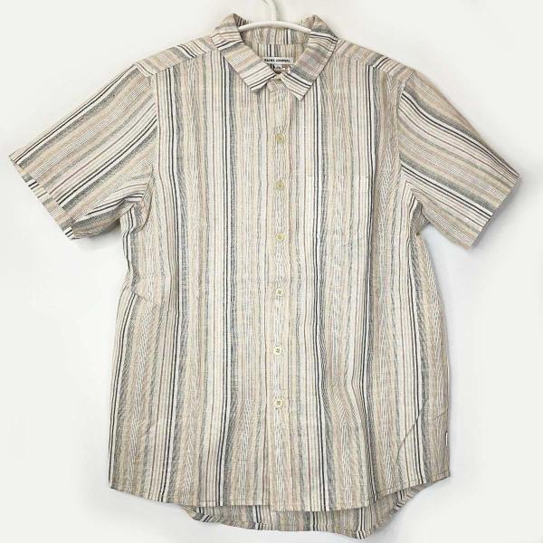 [ブランド] BANKS JOURNAL バンクスジャーナル[タイプ] COLLINS S/S WOVEN SHIRT 半袖シャツ ストライプ[表記サイズ] S[対象] メンズ[型番] ASS0128[カラー] BONE[身幅] 約50.5...