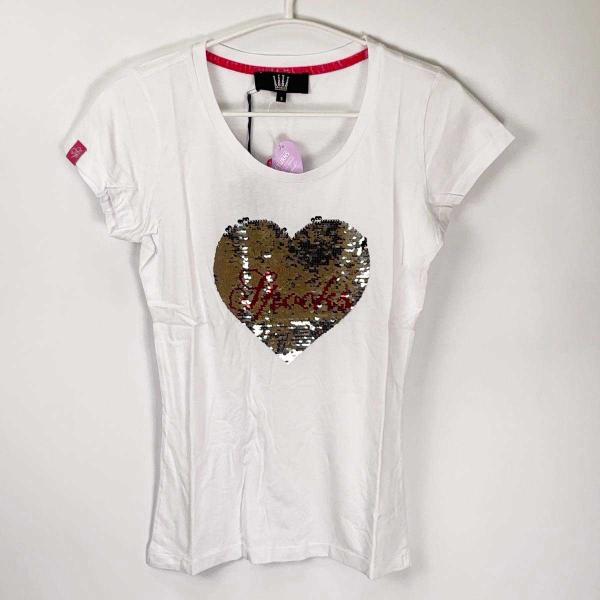 [ブランド] Spooks スプークス[タイプ] Surprise スパンコール ライディング 半袖 Tシャツ[表記サイズ] S[対象] レディース[カラー] ホワイト[身幅] 約37cm[着丈] 約61cm[状態] 未使用品