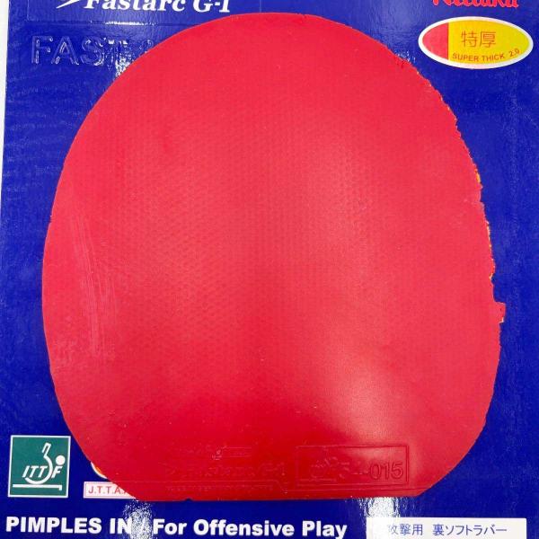 [ブランド] ニッタク[タイプ] ファスタークG-1 赤 特厚 卓球ラバー[縦(最大)] 約156mm[横(幅/最大)] 約145mm[下辺] 約89mm[状態] スレや端などに傷みがみられます。