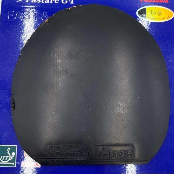 [ブランド] ニッタク[タイプ] ファスタークG-1 黒 特厚 卓球ラバー[縦(最大)] 約155mm[横(幅/最大)] 約150mm[下辺] 約95mm[状態] 端などに傷みがみられます。