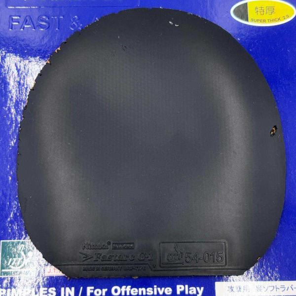 [ブランド] ニッタク[タイプ] ファスタークG-1 黒 特厚 卓球ラバー[縦(最大)] 約155mm[横(幅/最大)] 約147mm[下辺] 約95mm[状態] 端などに傷みがみられます。