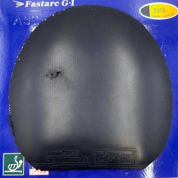 [ブランド] ニッタク[タイプ] ファスタークG-1 黒 特厚 卓球ラバー[縦(最大)] 約155mm[横(幅/最大)] 約146mm[下辺] 約97mm[状態] 端などに傷みがみられます。