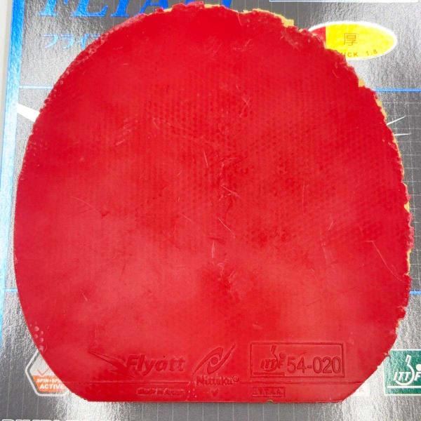 [ブランド] ニッタク[タイプ] フライアット ソフト 赤 厚 卓球ラバー[縦(最大)] 約155mm[横(幅/最大)] 約148mm[下辺] 約90mm[状態] 端などに傷みやスレがみられます。