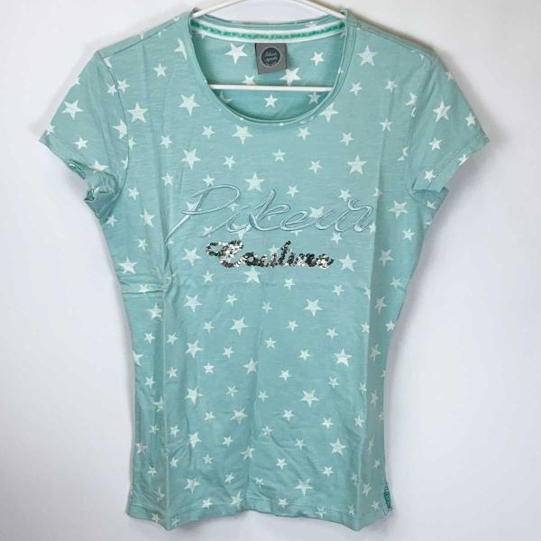 [ブランド] ピカー[タイプ] 半袖Tシャツ ライディングシャツ MADDY DOG SHIRT[表記サイズ] 36[対象] レディース[型番] 12330[カラー] グリーン[身幅] 約42cm[着丈] 約61cm[状態] 未使用品