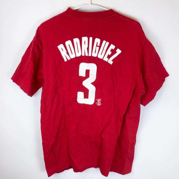 [ブランド] マジェスティック[タイプ] MLB #3 アレックス・ロドリゲス AMERICAN 2000 Tシャツ[表記サイズ] M[生産国] メキシコ[身幅] 約54cm[着丈] 約70cm[状態] 使用感があり、タグにダメージがみられます。