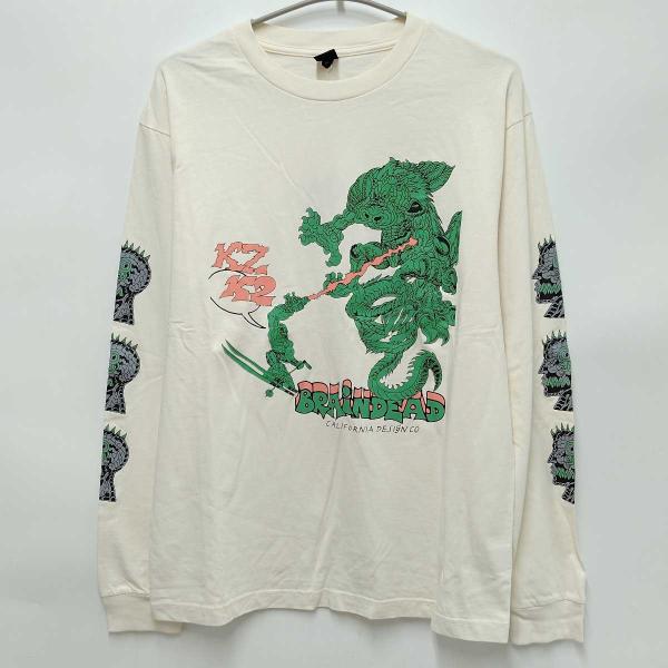 [ブランド] K2 X BRAIN DEAD[タイプ] DRAGON SHREDDER LS TEE CREAM ロンT 長袖 ロングスリーブ[表記サイズ] S[対象] メンズ[身幅] 約51.5cm[着丈] 約66cm[袖丈] 約64cm...