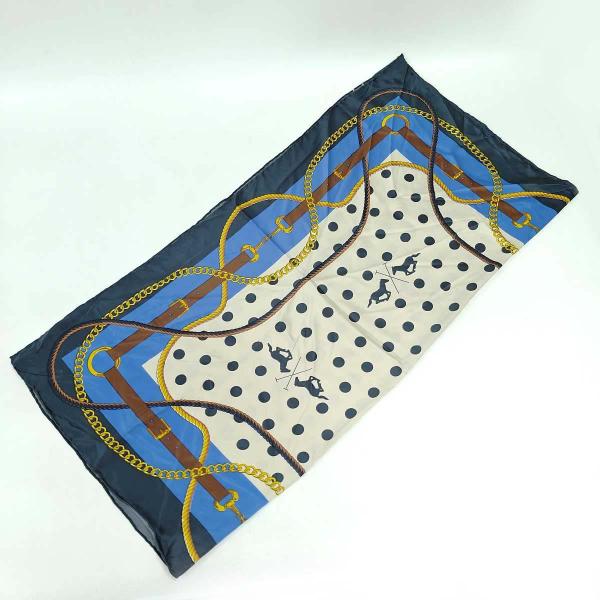 [ブランド] HV POLO[タイプ] 乗馬 馬術 SHAWL Alexandre スカーフ ポロ[対象] レディース[カラー] ネイビー　サイズ：縦約87×横約87cm[状態] タグが千切れており、ほつれや引っかき傷のようなものが、みられます。