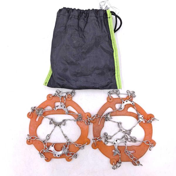 [ブランド] SNOW LINE スノーライン[タイプ] チェーンアイゼン　サイズ：縦約15×横約15cm[状態] ある程度の使用感や汚れがみられます。収納袋は口の周辺にかなりほつれがあり、破れもみられます。