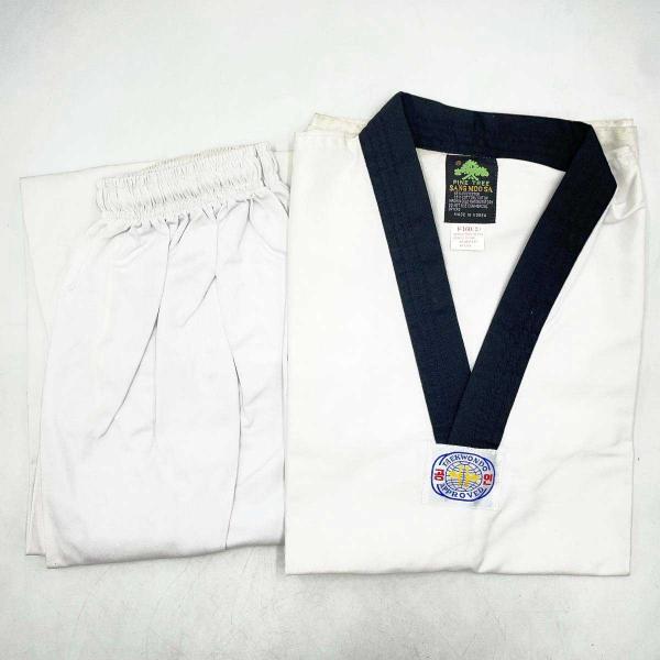 [タイプ] PINE TREE SANG MOOSA Taekwond APPROVED テコンドー 道着[表記サイズ] 160[身幅] 約57cm[着丈] 約69cm[総丈] 約93cm[ウエスト] 約24cm[状態] 未使用長期保管品(...