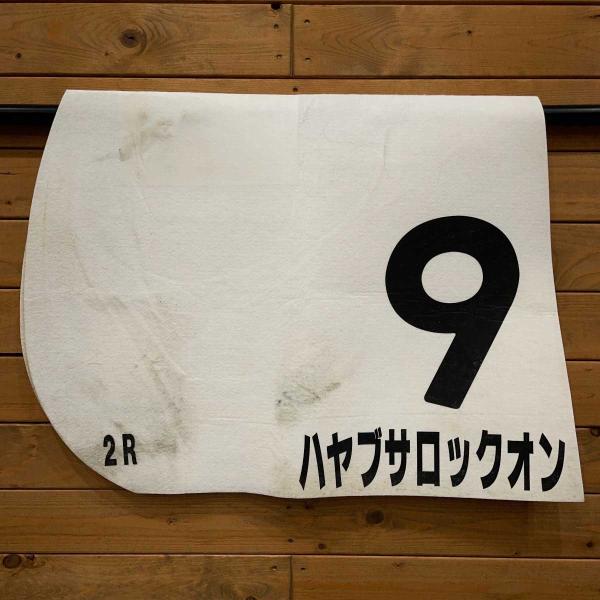[タイプ] ハヤブサロックオン 実使用 ゼッケン 3歳未勝利 藤岡佑介[状態] レース実使用品のため、汚れや毛が付いています。