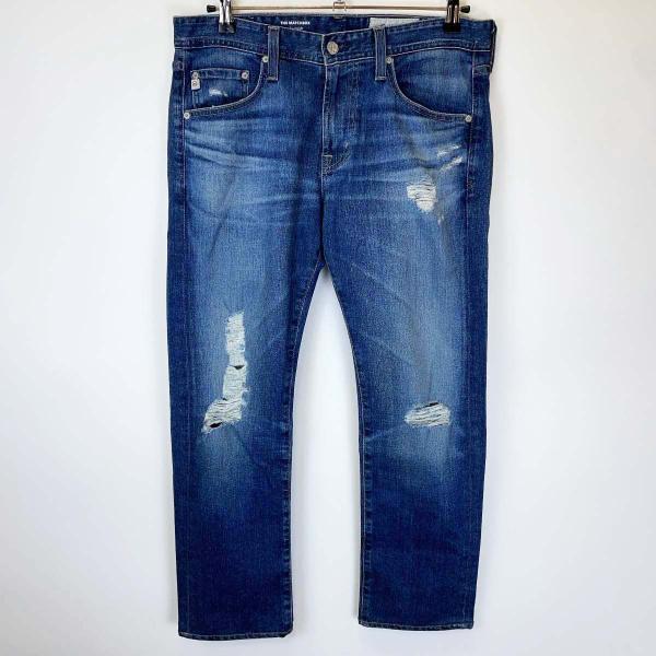 [ブランド] AG-ED DENIM エイジド[タイプ] MATCHBOX デニムパンツ ストレッチ  31 ダメージ加工 ジーンズ スリムストレート マッチボックス[対象] メンズ[総丈] 約94cm[ウエスト] 約42cm[状態] 傷み...