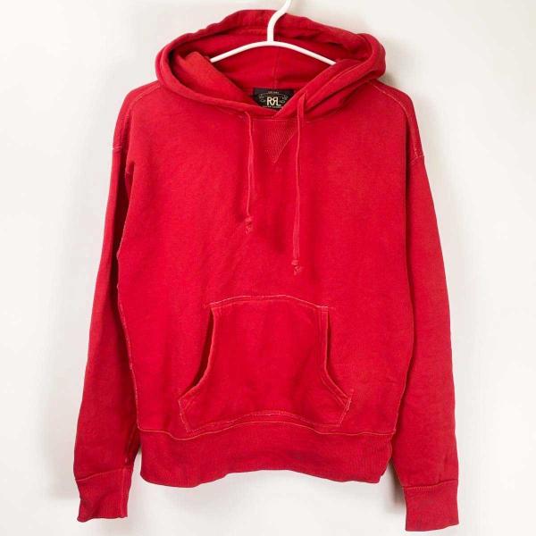 [ブランド] RRL[タイプ] Double V Pullover Hoody スウェット パーカー プルオーバー[表記サイズ] S[対象] メンズ[カラー] レッド[身幅] 約51cm[着丈] 約57cm[状態] 使用感があり、傷みがみら...