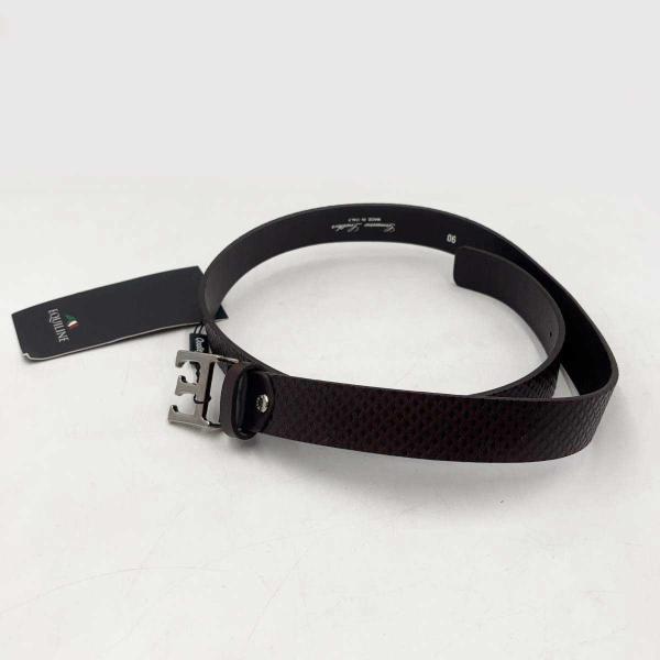 [ブランド] EQUILINE エクイライン[タイプ] ELVINE 型押しレザーベルト Eバックル[表記サイズ] 90[対象] レディース[カラー] ブラウン[サイズ] 全長約103cm[状態] 未使用品