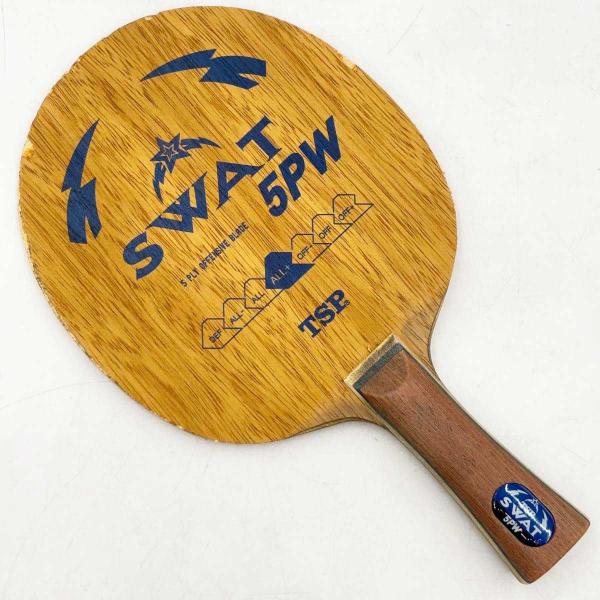 [ブランド] TSP[タイプ] スワット5 PW FL 卓球ラケット シェークハンド[型番] 026384[重量] 約80g[状態] 使用感があり、ブレードの端などにダメージが目立ちます。