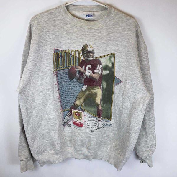 [ブランド] SALEM[タイプ] NFL 49ers サンフランシスコ フォーティナイナーズ JOE MONTANA ジョー・モンタナ トレーナー[表記サイズ] L[生産国] アメリカ[カラー] グレー[身幅] 約60cm[着丈] 約65...