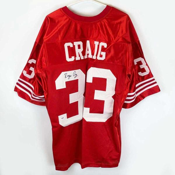 [タイプ] NFL 49ers サンフランシスコ フォーティナイナーズ #33 CRAIG ロジャー・クレイグ 直筆サイン入り[生産国] フィリピン[身幅] 約64cm[着丈] 約79cm[状態] シミ・色移りがみられます。