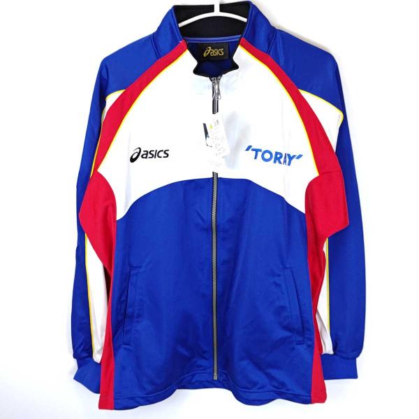 [ブランド] アシックス[タイプ] Vリーグ 東レアローズ 支給品 ジャージ 別注[表記サイズ] L[対象] メンズ[身幅] 約57.5cm[着丈] 約69cm[裄丈] 約85cm[状態] 未使用品(内側の中央部分に、襟の下から裾にかけて薄...