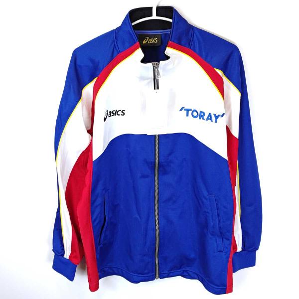 [ブランド] アシックス[タイプ] Vリーグ 東レアローズ 支給品 ジャージ 別注[表記サイズ] M[対象] メンズ[身幅] 約56.5cm[着丈] 約68cm[裄丈] 約82cm[状態] 未使用品(内側の中央部分に、襟の下から裾にかけて薄...