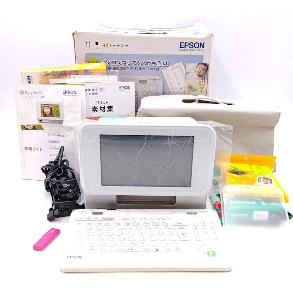 [ブランド] エプソン[タイプ] カラリオミー E-800 はがき印刷 写真プリント デジタルフォトフレーム[状態] 目立ったダメージはありませんが、多少の汚れやほこりの付着がみられます。インクカートリッジが挿入されていますが残量は無く、実...