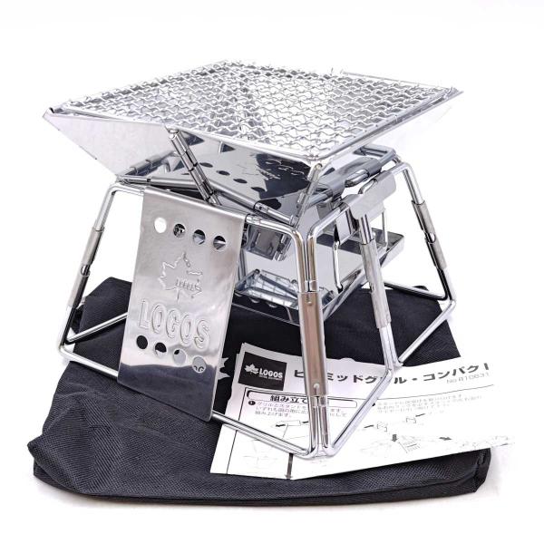 [ブランド] ロゴス[タイプ] ピラミッドグリル コンパクト[型番] 81063112[重量] （約）1.0kgg[サイズ] ［組立時］（約）幅19×奥行19×高さ15cm［焼網］（約）縦16×横16cm[素材] 主素材：ステンレス、スチー...