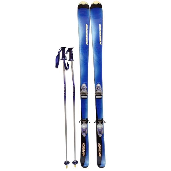 [ブランド] カザマ[タイプ] スキー板 WINTERHIGH 158cm ウインターハイ [ストック(Hart)付][状態] 大きなダメージはありませんが、使用感やある程度の傷・エッジのサビなどはみられます。ストックの1つは曲がっています。