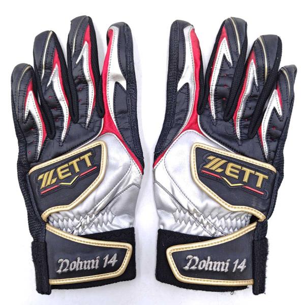 [タイプ] ZETT 阪神タイガース 支給品 能見篤史 ＃14 バッティンググローブ NPB 実使用 直筆サイン入り[状態] 実使用品のため、ある程度の使用感や傷みがみられます。